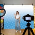 Blue Gradient Texture Photography Backdrop 10x8FT, Rhombus Geometric ...