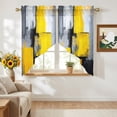 Abstract Color Block Sheer Curtains Swag Valances for Windows Yellow ...