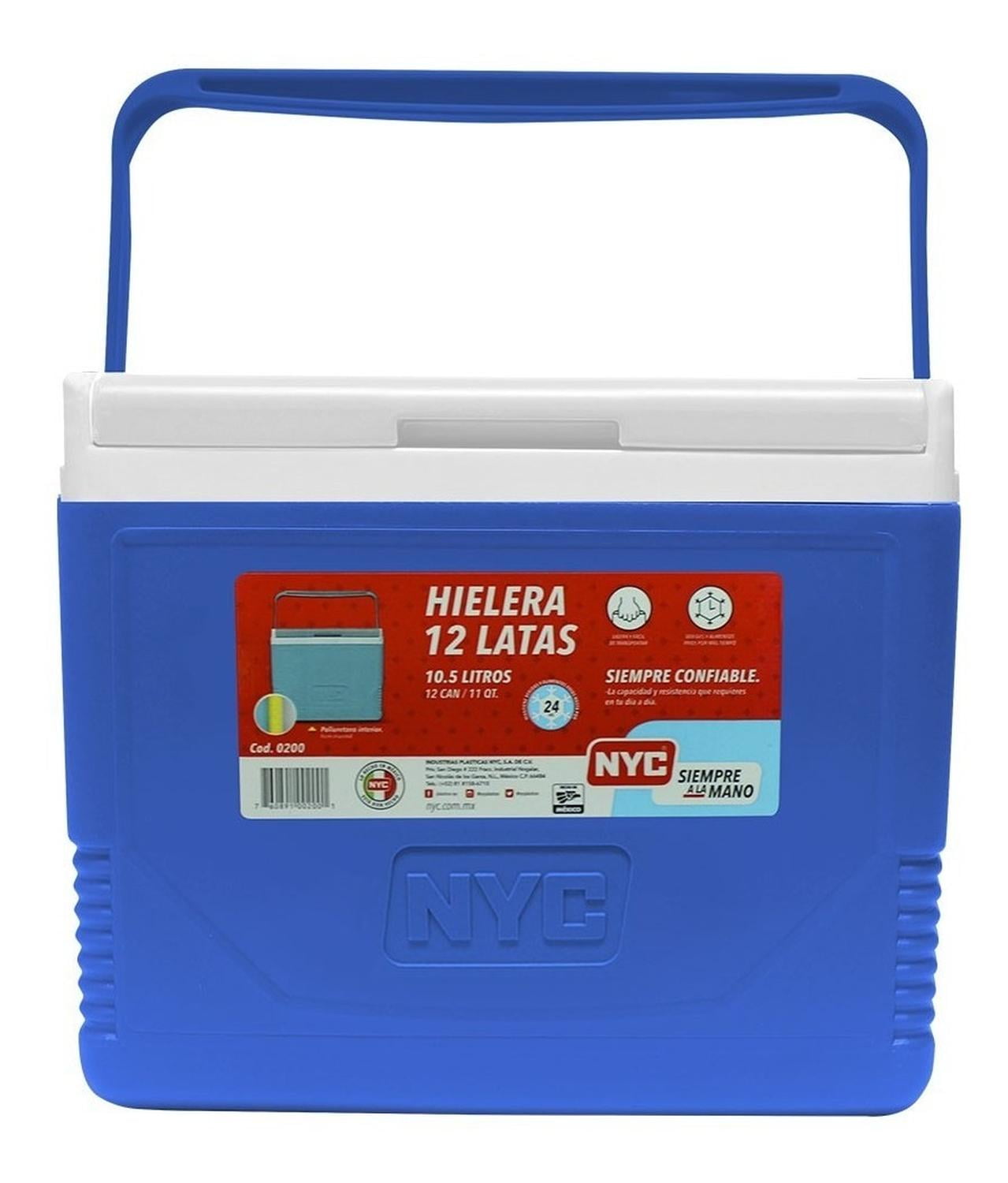 Hielera Marca Nyc 11 Qts Cooler 12 Latas 10.5 Litros azul Grande ...