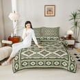 Feelyou Retro Aztec Queen Comforter Set, Green Triangle Abstract ...