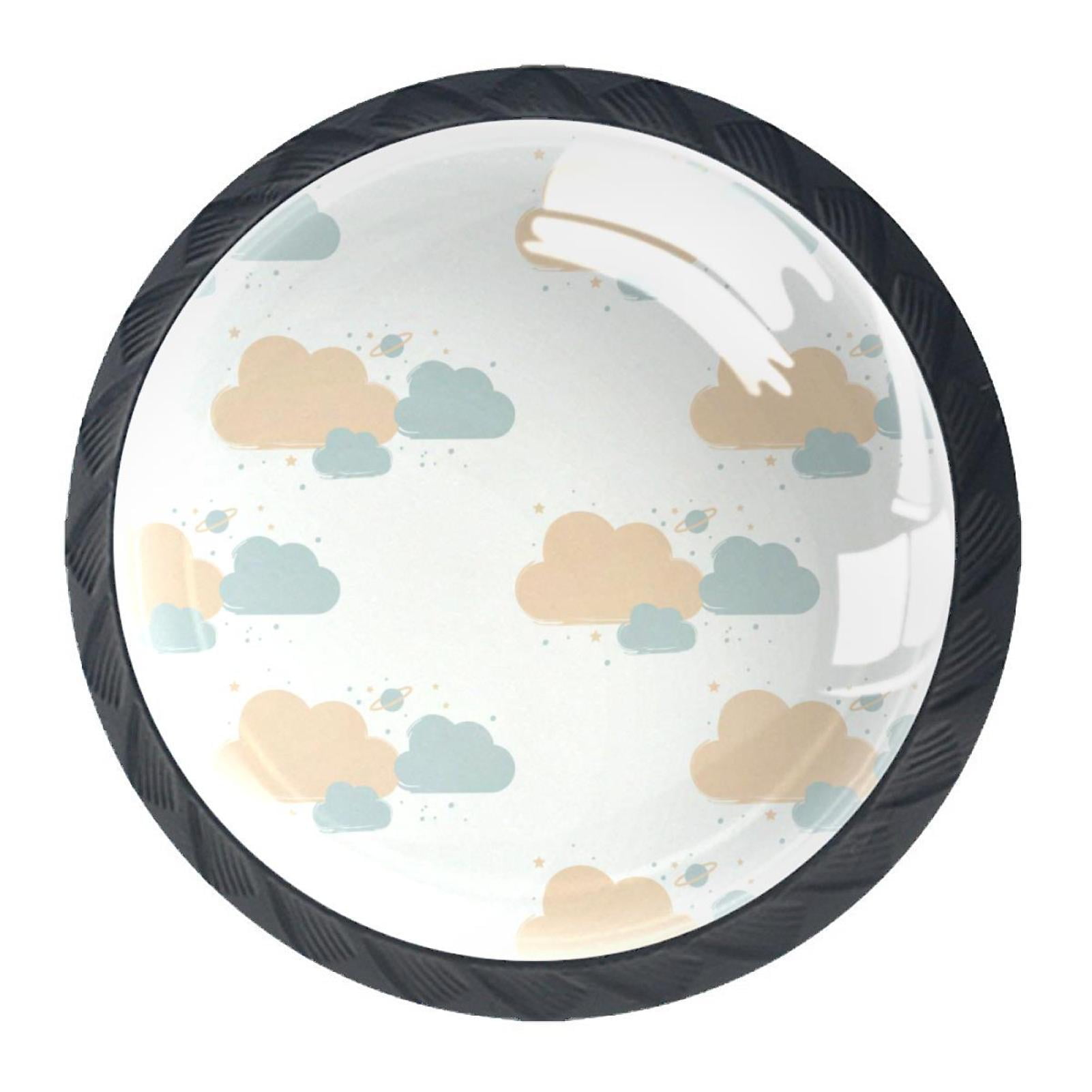 4 Pcs Cloud Knobs for Kitchen Cabinet Cupboard Dresser Bookcase Drawer Pulls Handles Round Home ...