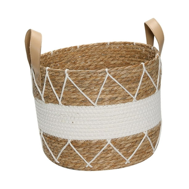 Bathroom Woven Laundry Basket Washing Bin Saving Toys Storage Basket ...