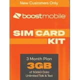 Boost Mobile Preloaded SIM Card, Bring Your Own Device, 3month Plan ...