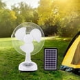 New Rechargeable Fan With solar panel, USB port,LED light and 2 Free ...