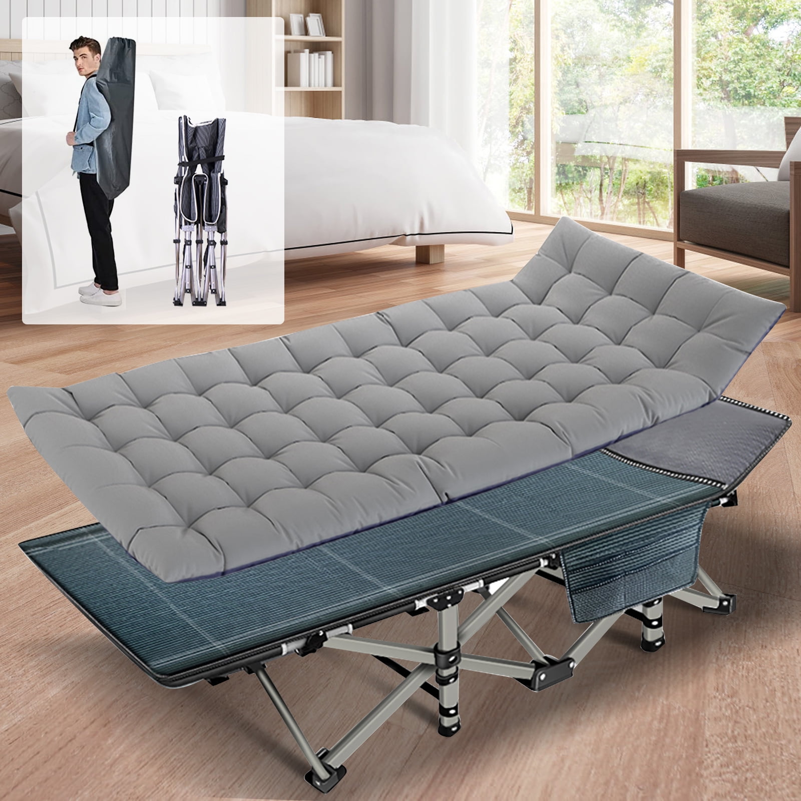 ABORON Folding Camping Cot, Folding Guest Bed for Adults, Portable ...