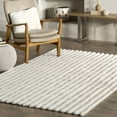 nuLOOM Kai Stripe Faux Rabbit Area Rug - Washable - Walmart.com