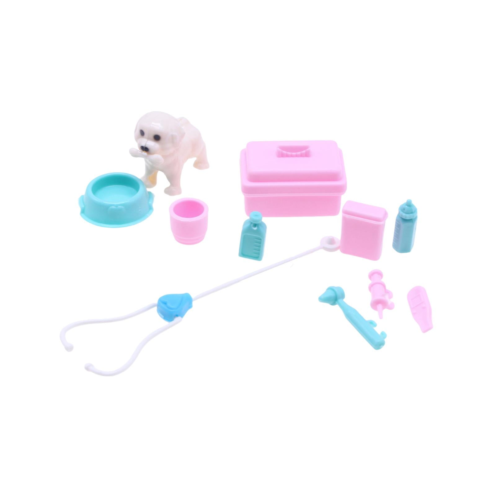 Tishita 11 Pieces Pet Care Toy Set Playset Simulated Roleplay Veterinary Doctor Play Set Multicolor Multi