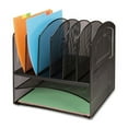 Lorell Mesh Desk Organizer, 8 Compartments, Steel, Black, Horizontal ...