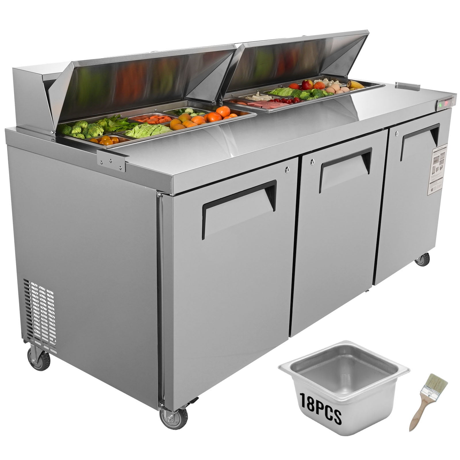 Click here for Kffkff Triple Door Sandwich & Salad Prep Fridge  7... prices