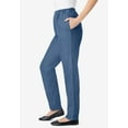 Woman Within Plus Size 7 Day Straight Leg Elastic Waist Denim Jean