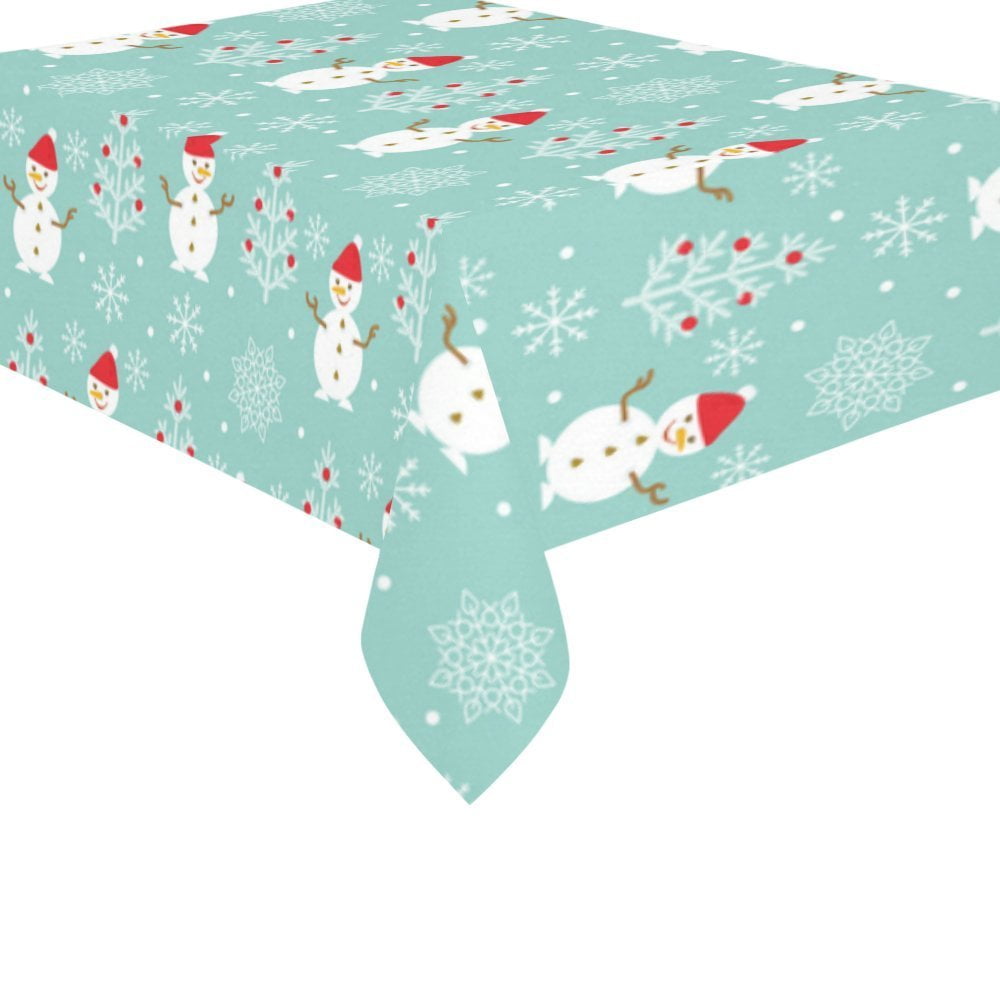 MYPOP Merry Christmas Snowflakes Cotton Linen Tablecloth Set 60x84 ...