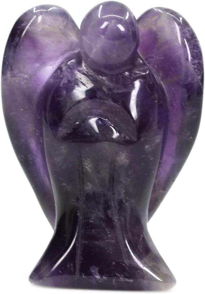 Angelstones Natural Amethyst Gemstone Carved Crystal Figurine 1.5 Inch ...