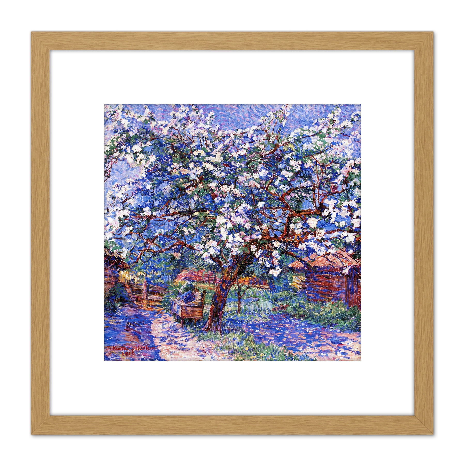 Koster Flower Tree In Garden 1916 Painting 8X8 Inch Square Wooden ...