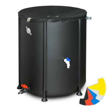 Algreen Athena 50 Gallon Plastic Rain Water Collection Drum Barrel (2 ...