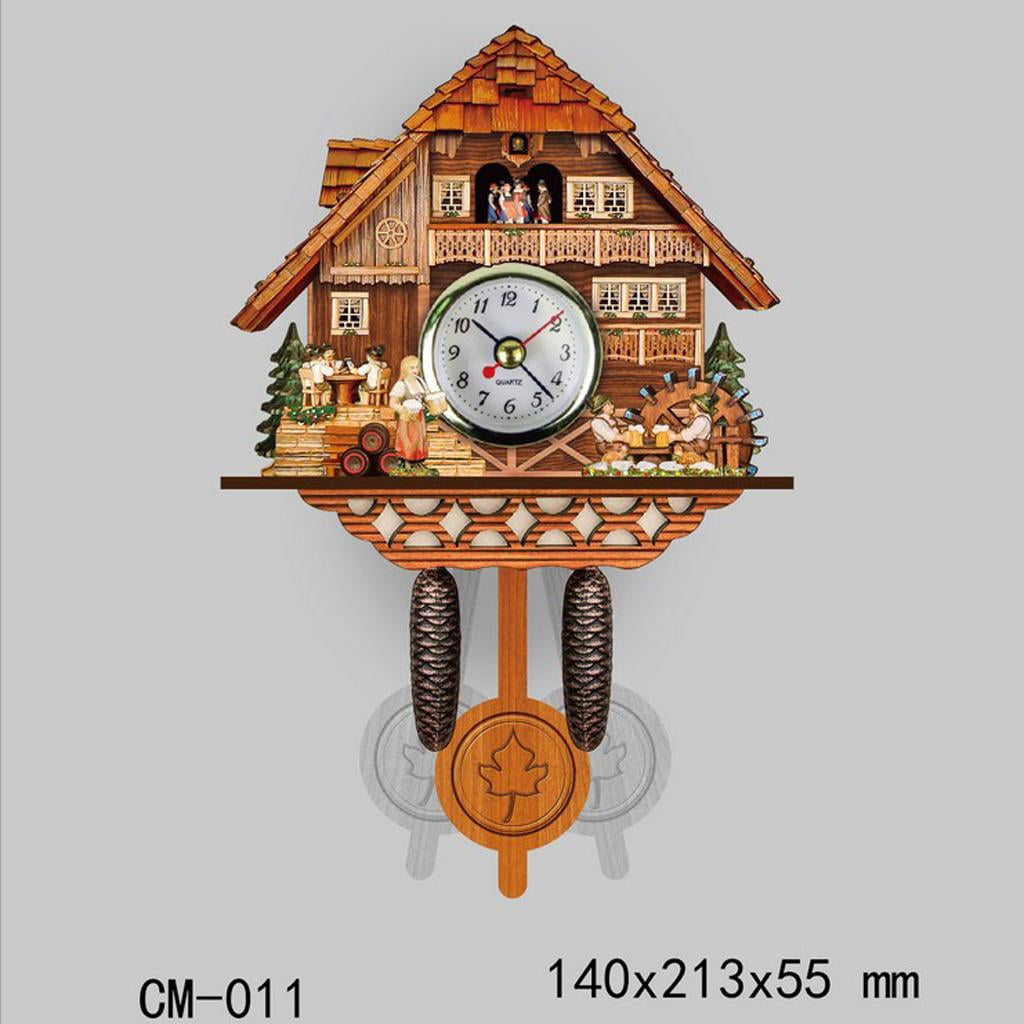 Cuckoo Clock Wooden Bird Cuckoo Watch Decoration Wall Decor Ornamental ...