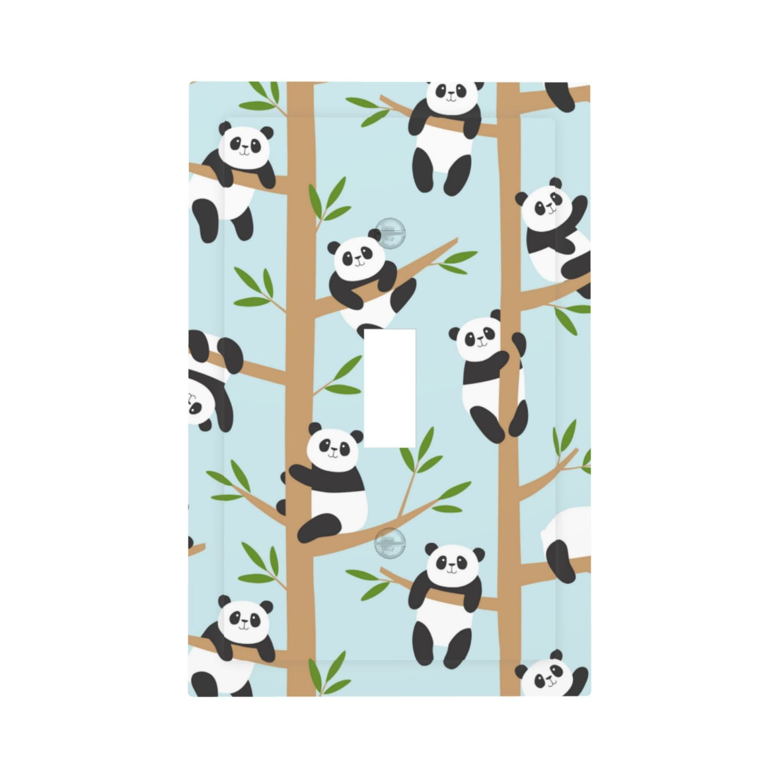 DouZhe 1-Gang Toggle Switch Wallplate, Cute Panda Cartoon Bear ...