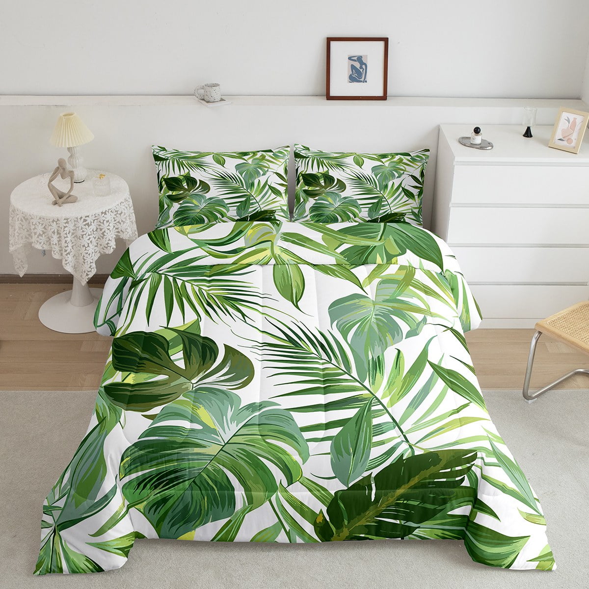 Click here for Erosebridal Green Palm Bedding Sets Queen With Com... prices
