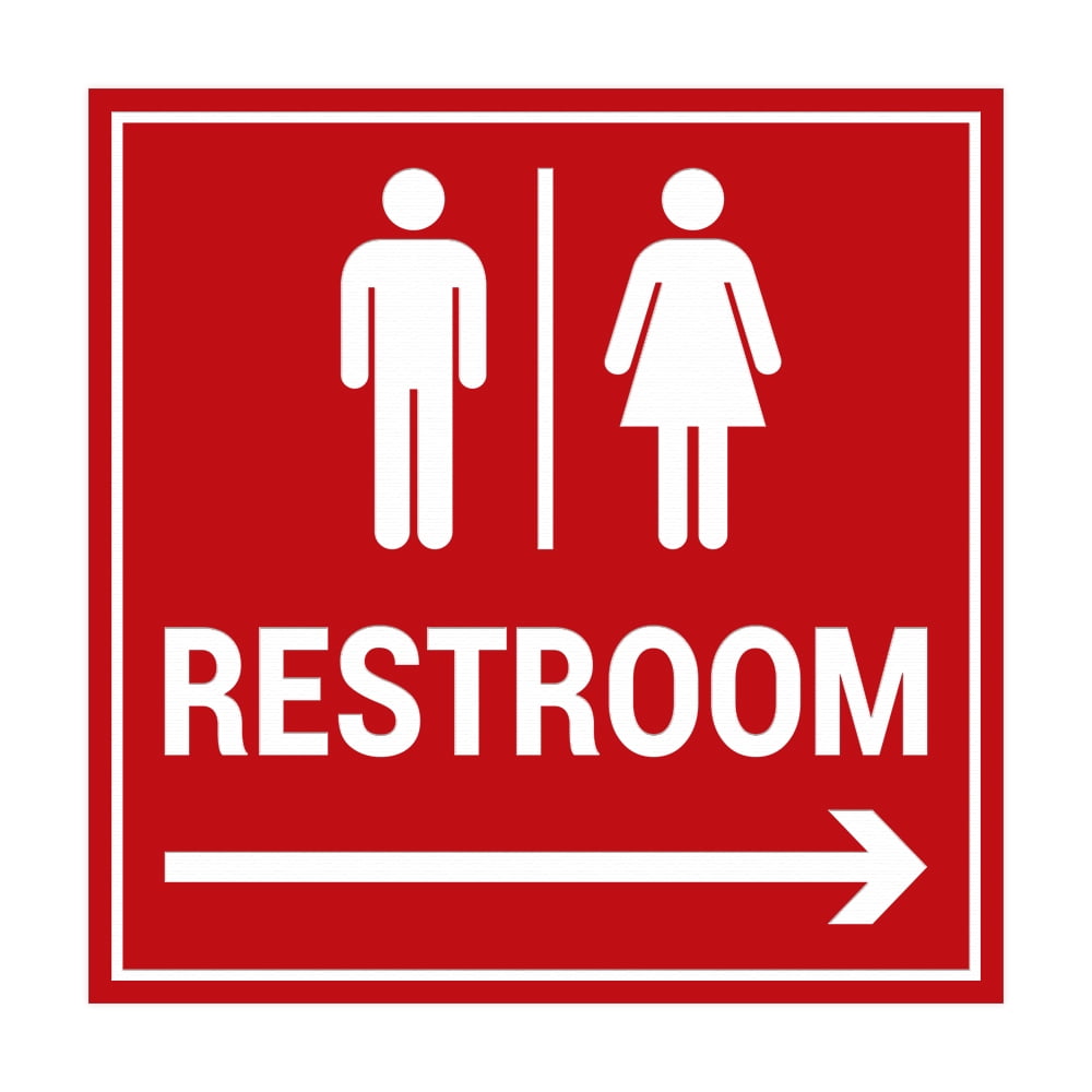 Square Restroom Sign (Red) - Medium - Walmart.com