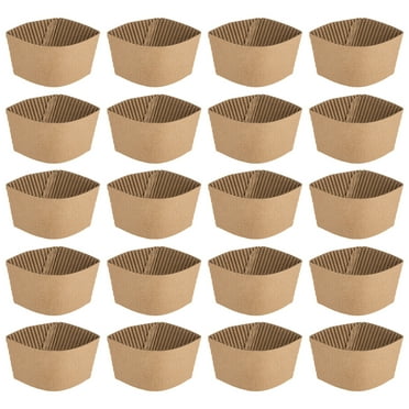 50 Pack Kraft Coffee Cup Sleeves Disposable Corrugated 2.36x4.92 Inch ...