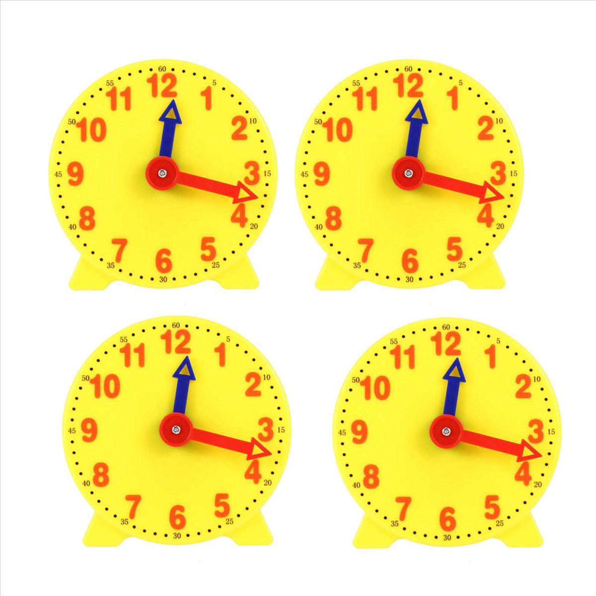4X Reloj de Aprendizaje para Estudiantes de 4 Pulgadas Modelo de Tiempo ...