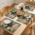 Abstract Cotton Linen Placemats Set of 4, Women with Head Scarves Green ...