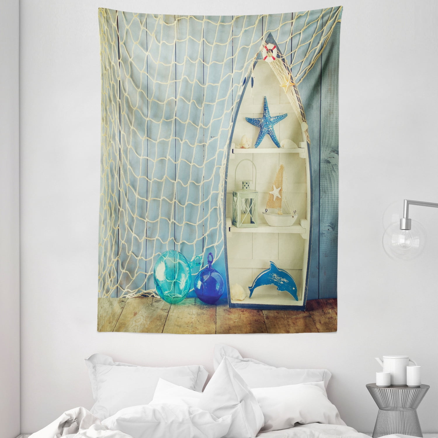 Nautical Tapestry, Nautical Boat Standing against the Wall Other ...