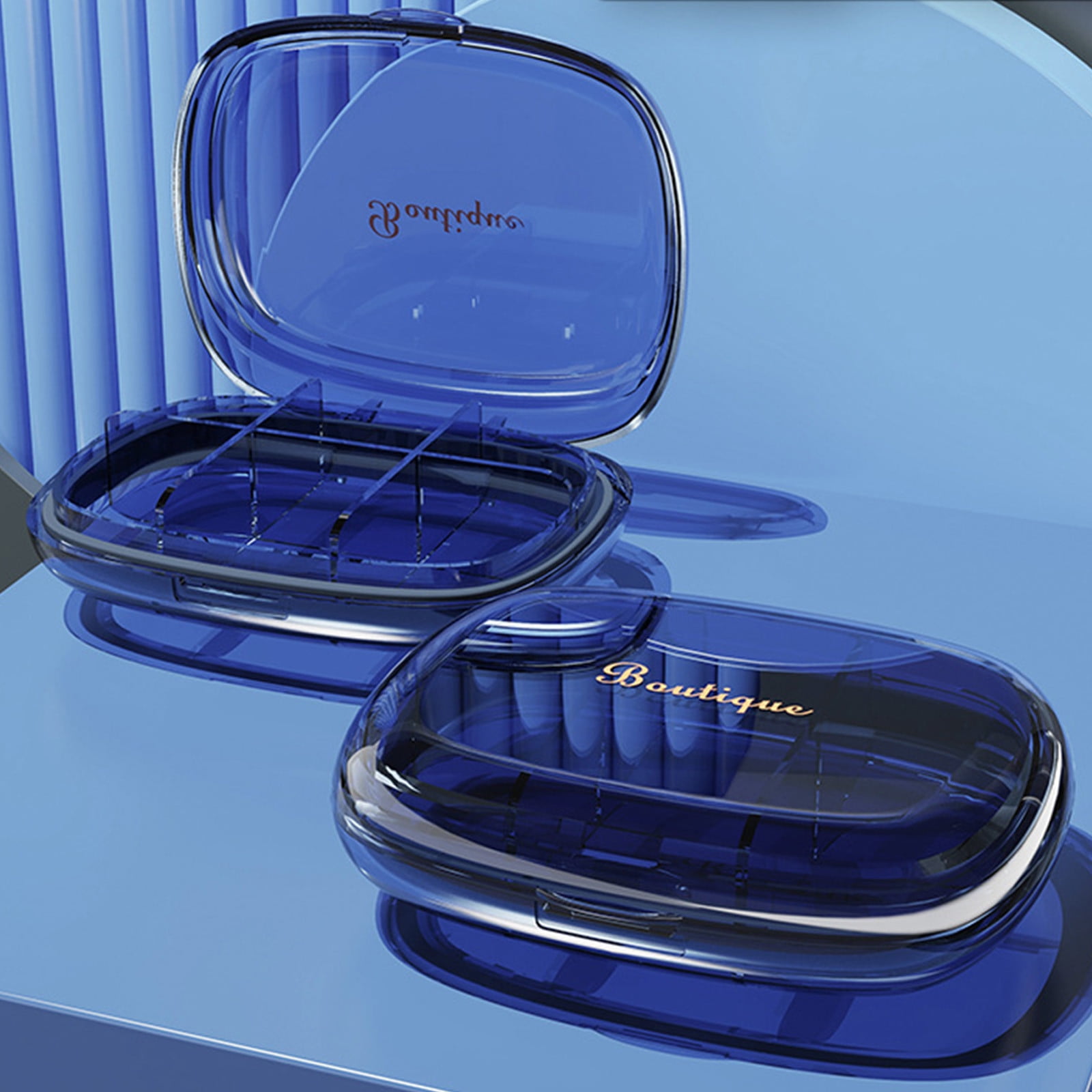 Travel Tablets Organizer Small 6 Grids Compartments Pocket Pharmacy ...