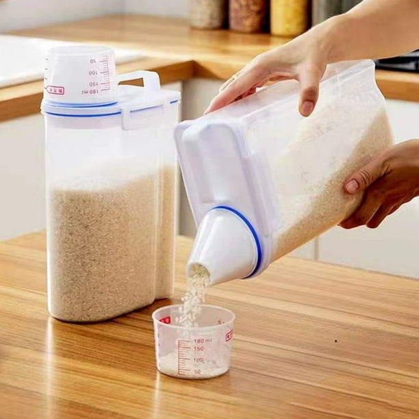 Food Pail Plastic Storage Tank Food Container with Measuring Cup for ...