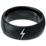 Tungsten Flash Thunder Lightning Bolt Band Ring 8mm Men Women Comfort ...