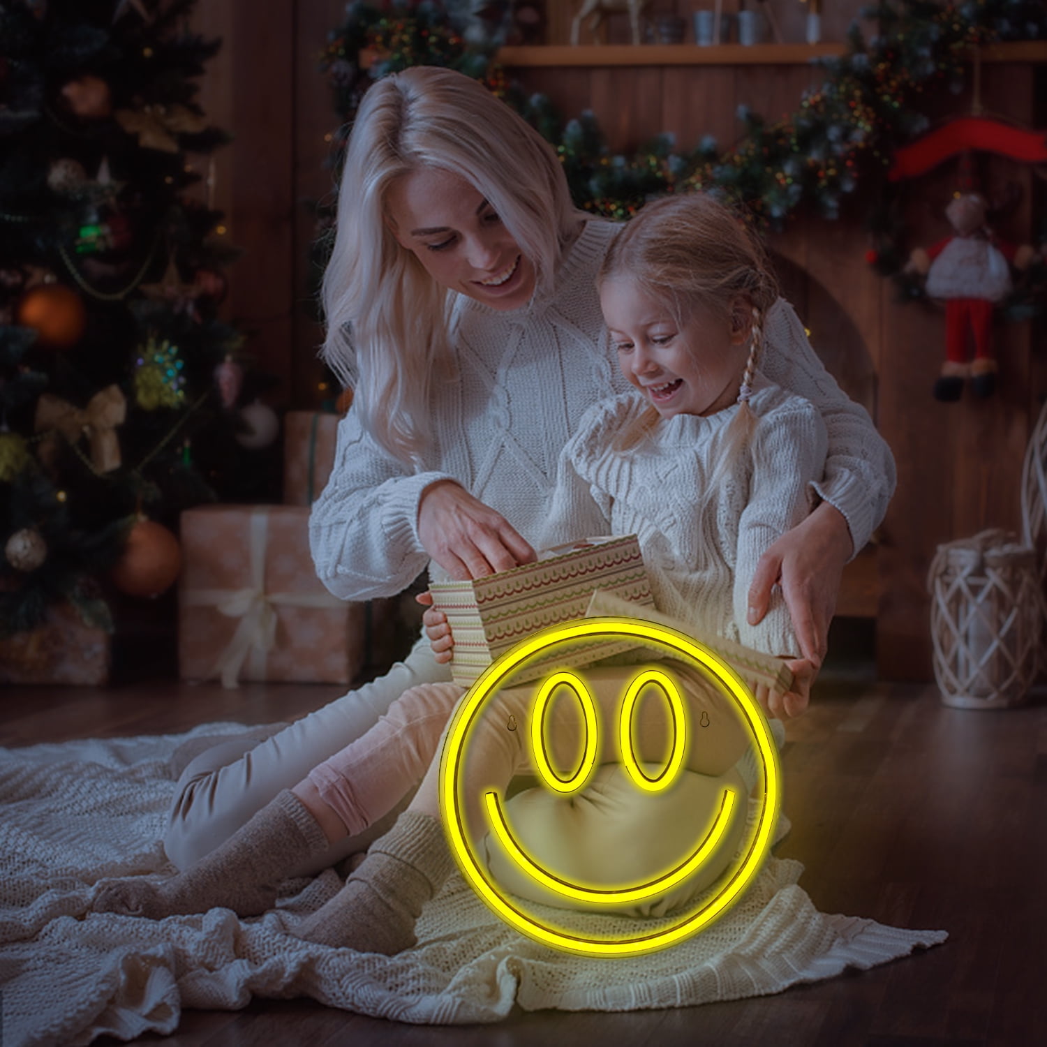 Buy Xingfei Smile Face LED Neon Light Smiley Face Neon Sign Light Up ...