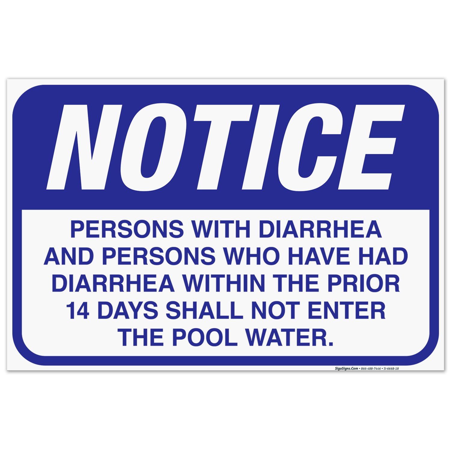Persons With Diarrhea And Persons Who Have Had Diarrhea Sign, Pool Sign ...