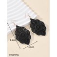 Black Wooden Laser-Cut Floral Lace Dangle Earrings For Women - Walmart.com