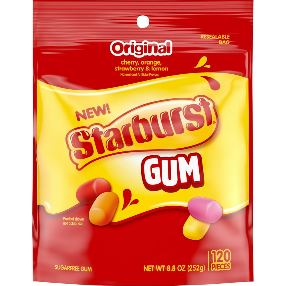 Starburst Original Gum Resealable Bag, 8.8 Oz, 120 Count - Walmart.com ...