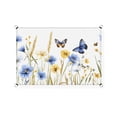 Blue Yellow Floral Sun Shade Sail 12'X16' Butterfly Flower UV Block ...