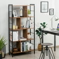 Gymax 4-Tier Bookcase Industrial Bookshelf Floor Standing Storage Rack ...