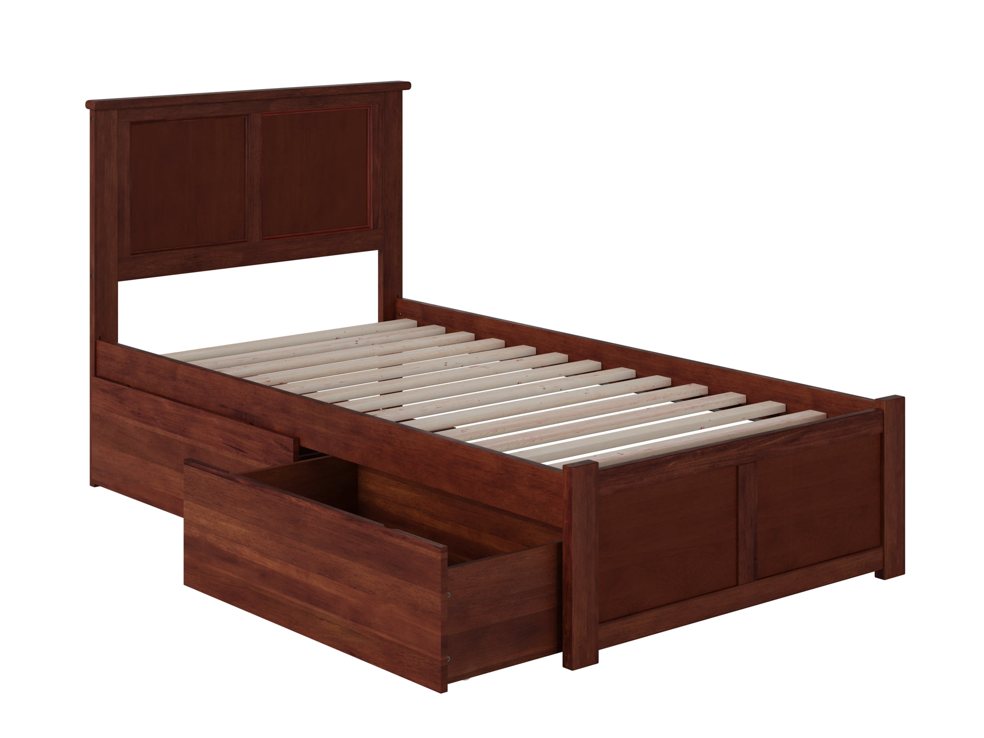 Madison Platform Bed with Flat Panel Foot Board and 2 Urban Bed Drawers ...