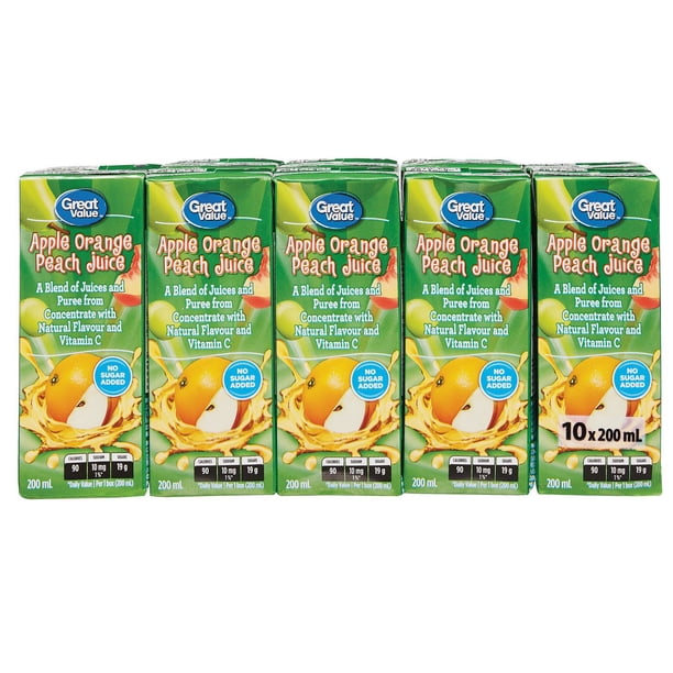 Great Value Apple Orange Peach Juice Boxes - Walmart.ca