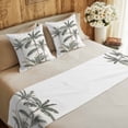 Bed Runner for King Size Bed, Tropical Palm Tree 3 Pcs Bedding Runner ...