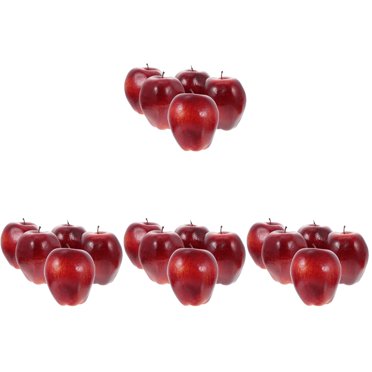 Vasefill 6-Pack Artificial Red Apple Round Apples Fruit Six Pieces Faux ...