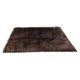 Soho Luxurious Faux Sheepskin Square Shape Brown Shag Area Rug ...