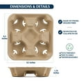 [45 Pack] Pulp Fiber Drink Carrier Tray Biodegradable 4 Cup Container Compostable Stackable ...