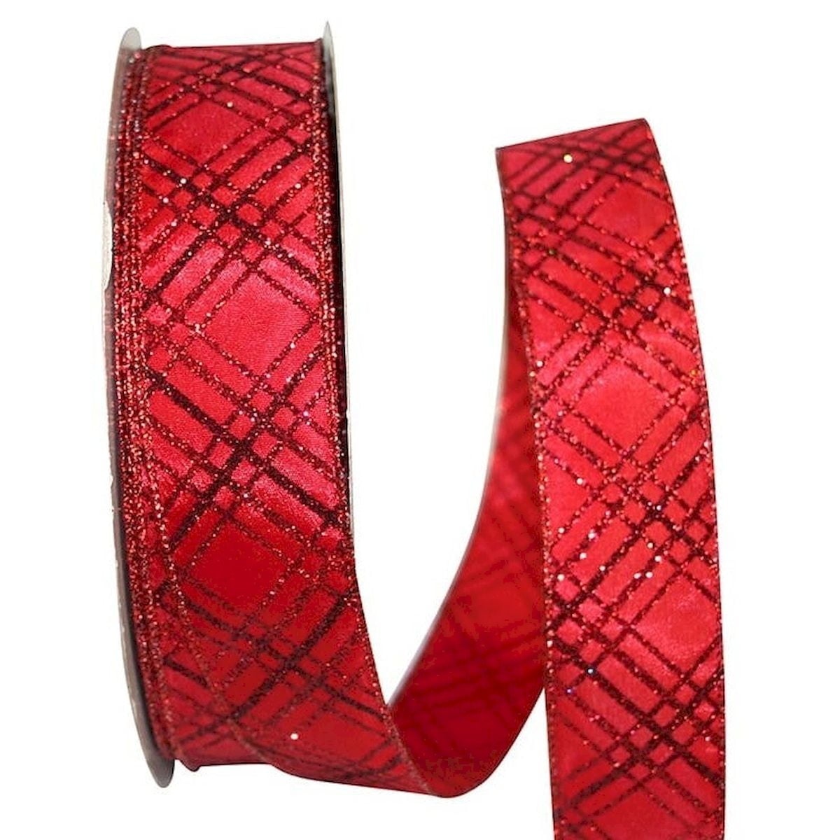 Scarlet Criss Cross Wired Ribbon - Walmart.com