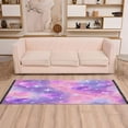 72x23.5 Runner Rug Non Slip Washable Sparkle Purple Pink Heart Print ...