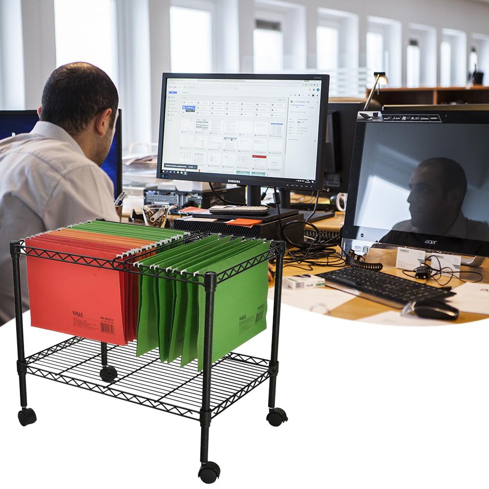 LoyGkgas New Single Tier Metal Rolling Mobile File Cart Space-saving ...