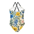 Spaghetti Strap Two Blue Birds One Piece Swimsuit Stretch Beach Sport ...