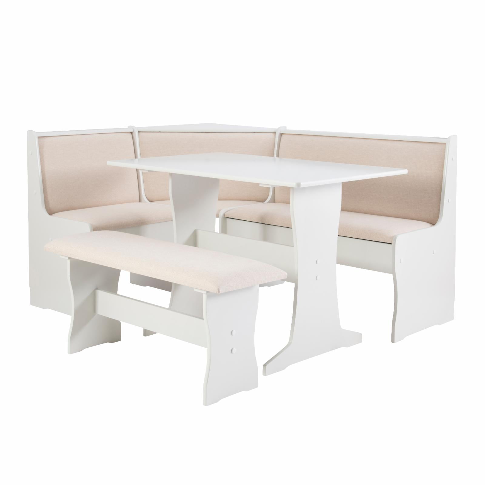 Linon Sibert Corner Storage Dining Nook, Table and Bench Set - Gray ...