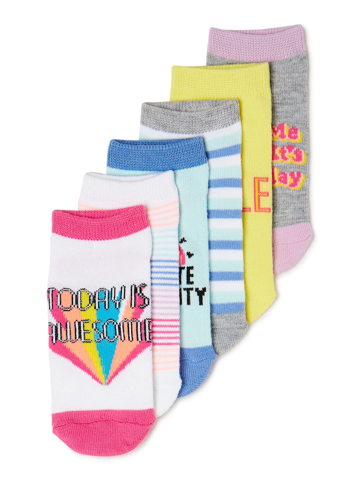Wonder Nation Girls Awesome No Show Socks, 6-Pack – Walmart Inventory ...