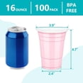 100 Light Pink Plastic Cups, 16 oz Disposable Cups, Drinking Cups For ...