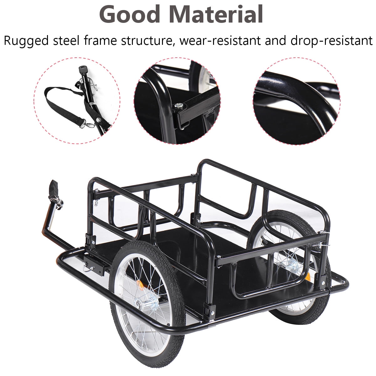 Buy LAOTIE Bicycle Cargo Trailer 143 lbs Max Load, Folding Bike Wagon ...