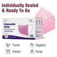 Disposable Face Masks 3-Ply Individually Wrapped , 50ct - Light Pink ...